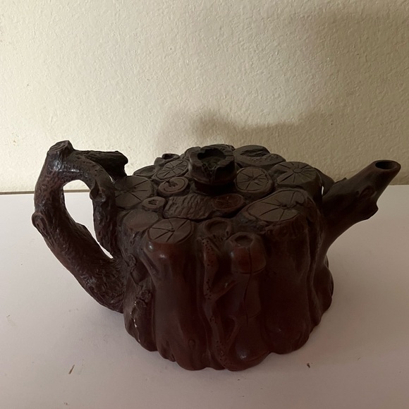 Art | Vintage Chinese Teapot Yixing Stub Tree Figure Pottery 2th C ...